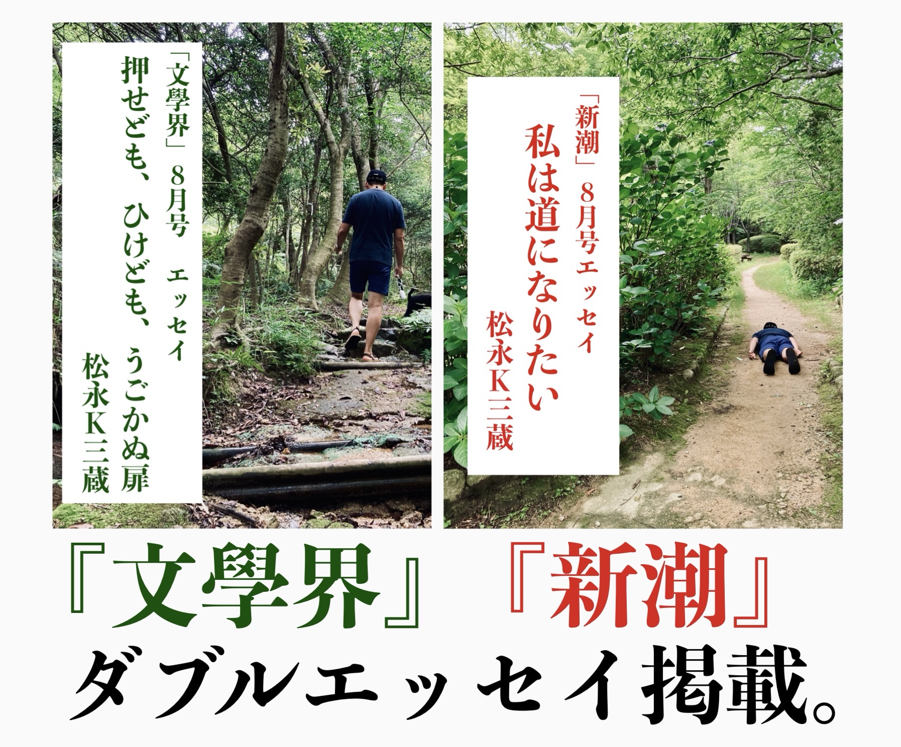 033『新潮』8月号と『文學界』8月号にエッセイを掲載していただきました。（お知らせ×日乗） - 三蔵亭日乗